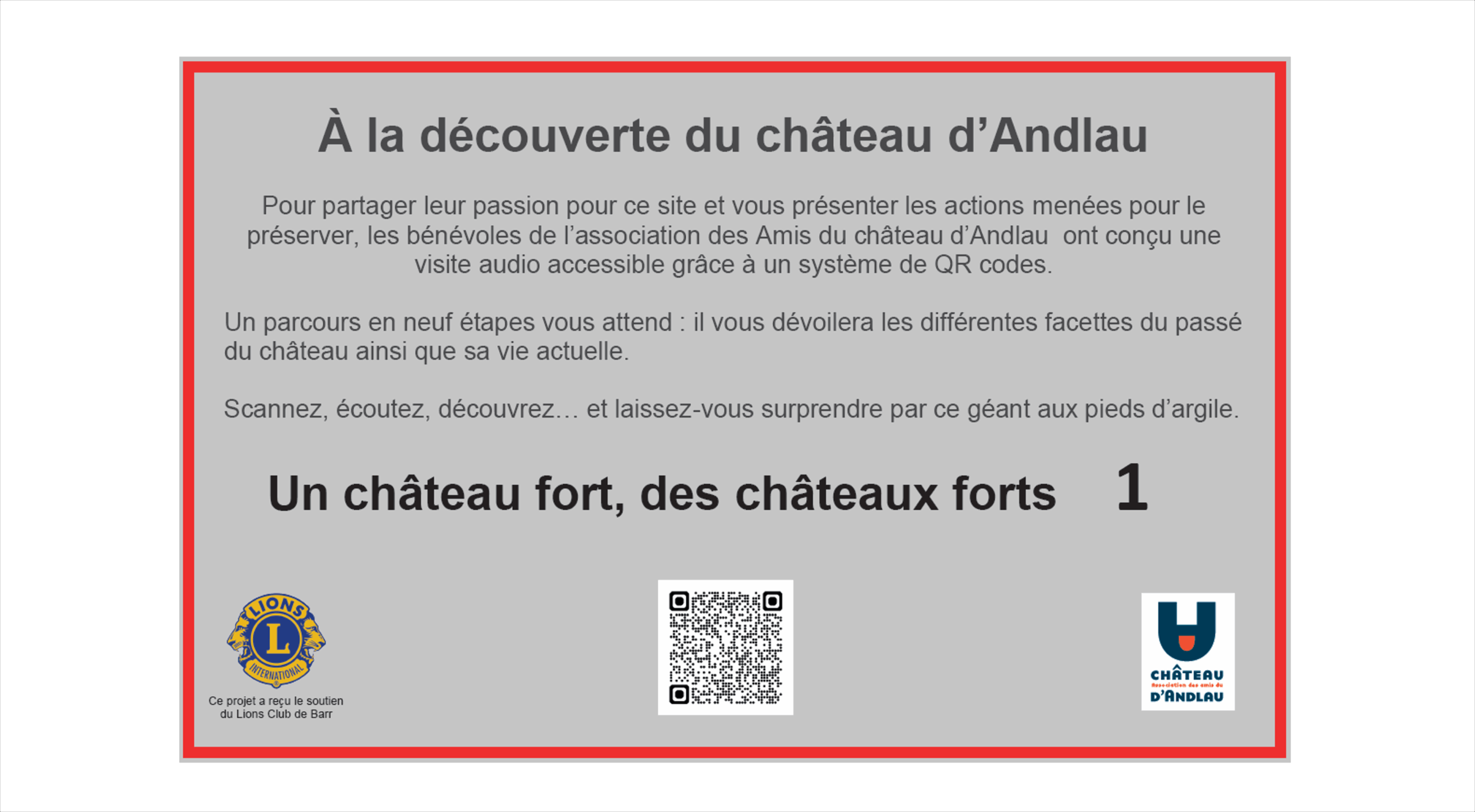 Un système de QR code pour découvrir le château d’Andlau en toute autonomie. – Château d'Andlau